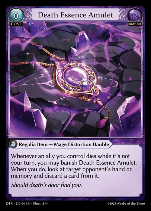 DTR-041 Death Essence Amulet (Uncommon) – TCG Corner