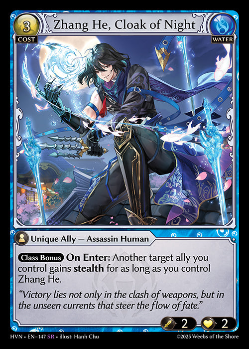 HVN-147Zhang He, Cloak of Night (Super Rare) – TCG Corner
