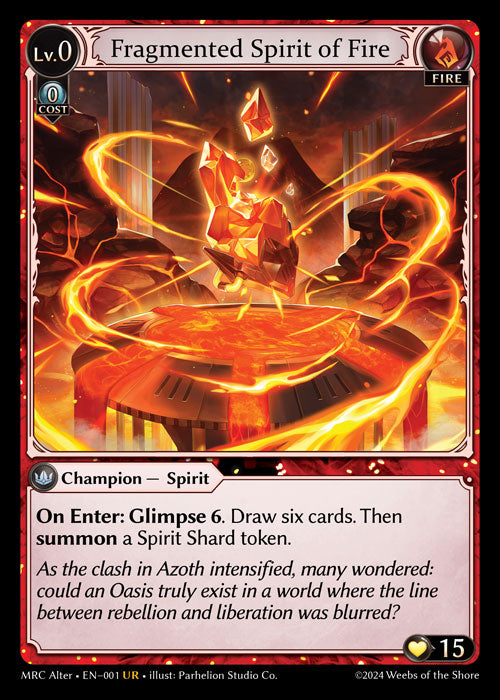 MRC Alter-001 Fragmented Spirit of Fire (Ultra Rare) – TCG Corner